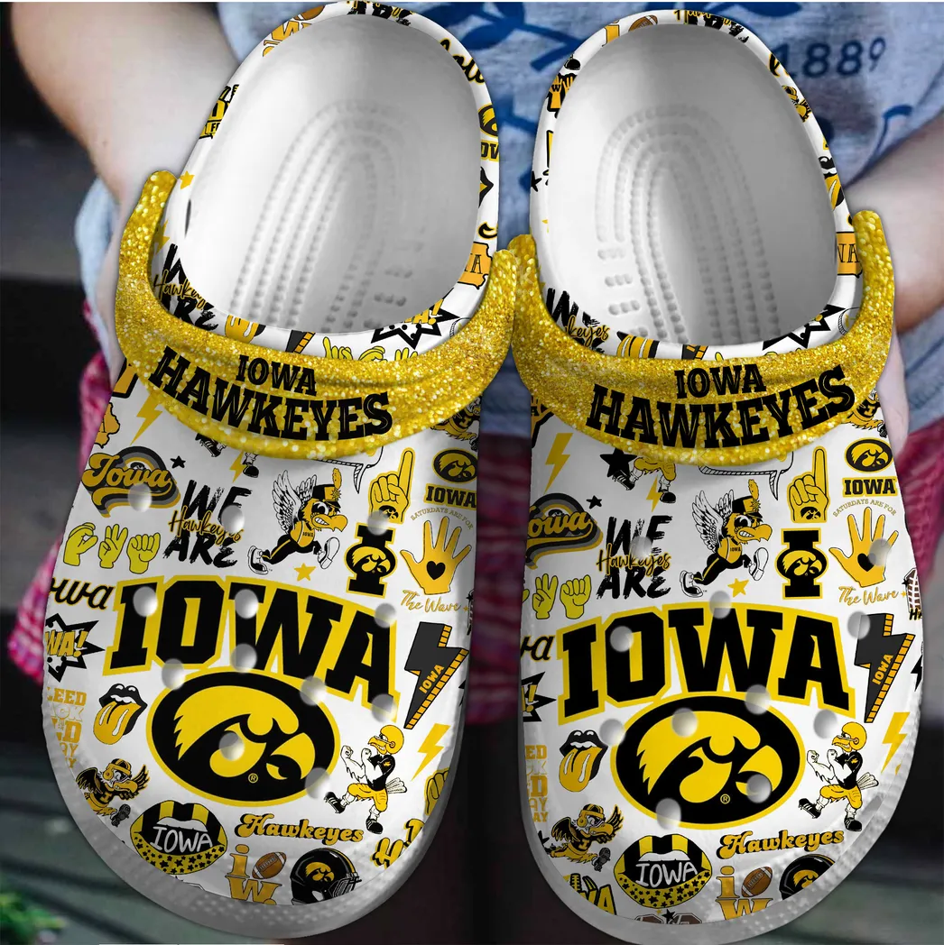 Iowa Hawkeyes NCAA Sport Crocs Clogs - Viper Prints