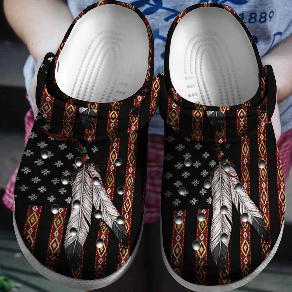 Native Pattern Clog Rubber Crocs Clog - Viper Prints