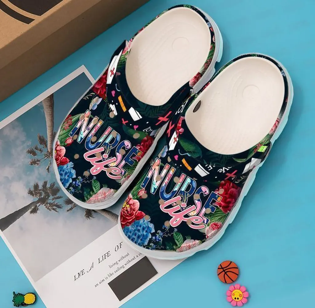 Nurse Floral Life Crocs Classic Clogs - Viper Prints