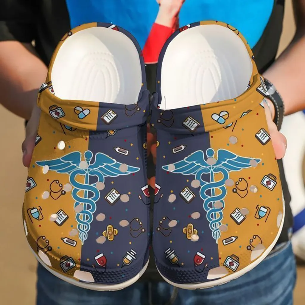 Nurse Staffs Medical Icon Rubber Crocs Clog - Viper Prints