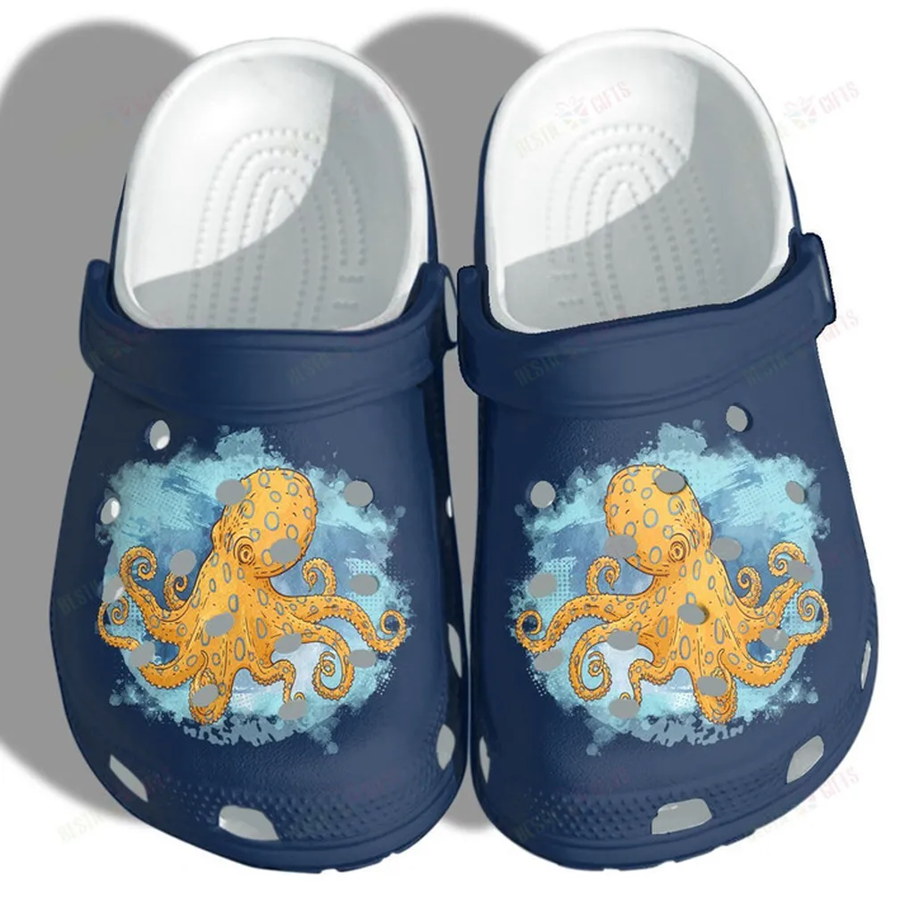 Octopus Ocean Beach Crocs, Personalized Crocs Classic Clogs - Viper Prints