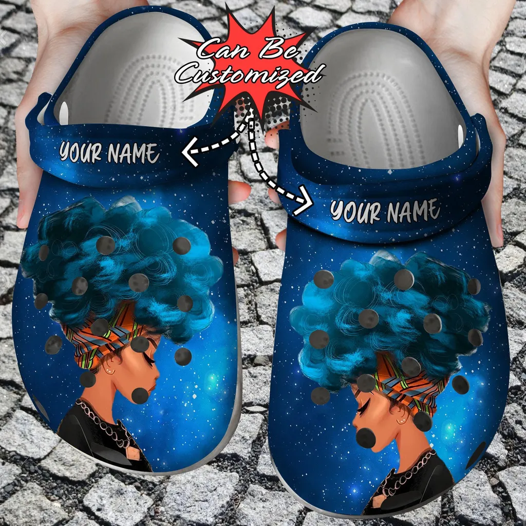 Personalized Afro Women Black Queen Crocs Clog - Viper Prints