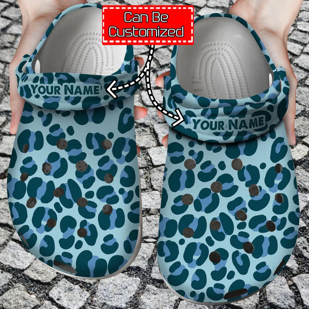 Personalized Animal Blue Print Pattern Crocs Clog - Viper Prints