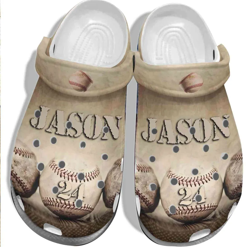 Personalized Baseball Ball Crocs Crocband Clogs - Viper Prints