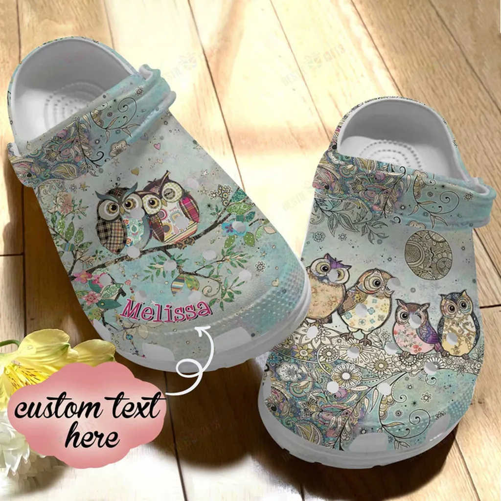 Personalized Beautiful Owls Crocs Classic Clogs - Viper Prints