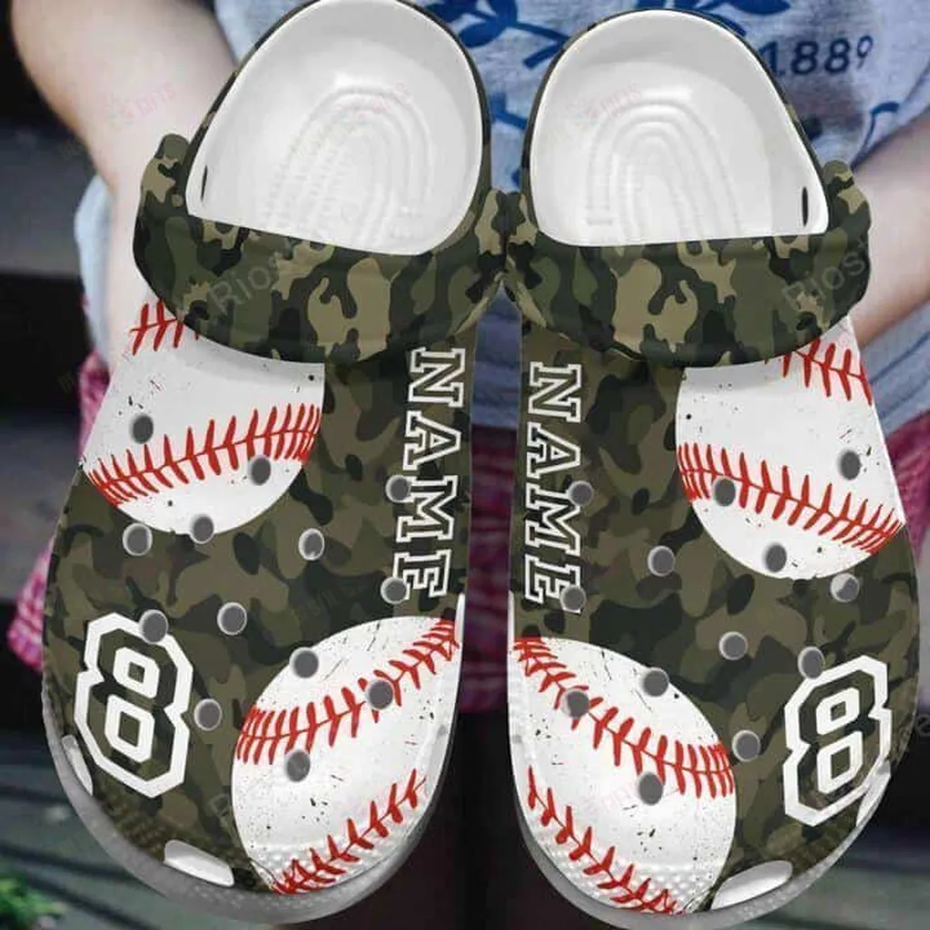 Personalized Camo Baseball Crocs Classic Clogs - Viper Prints