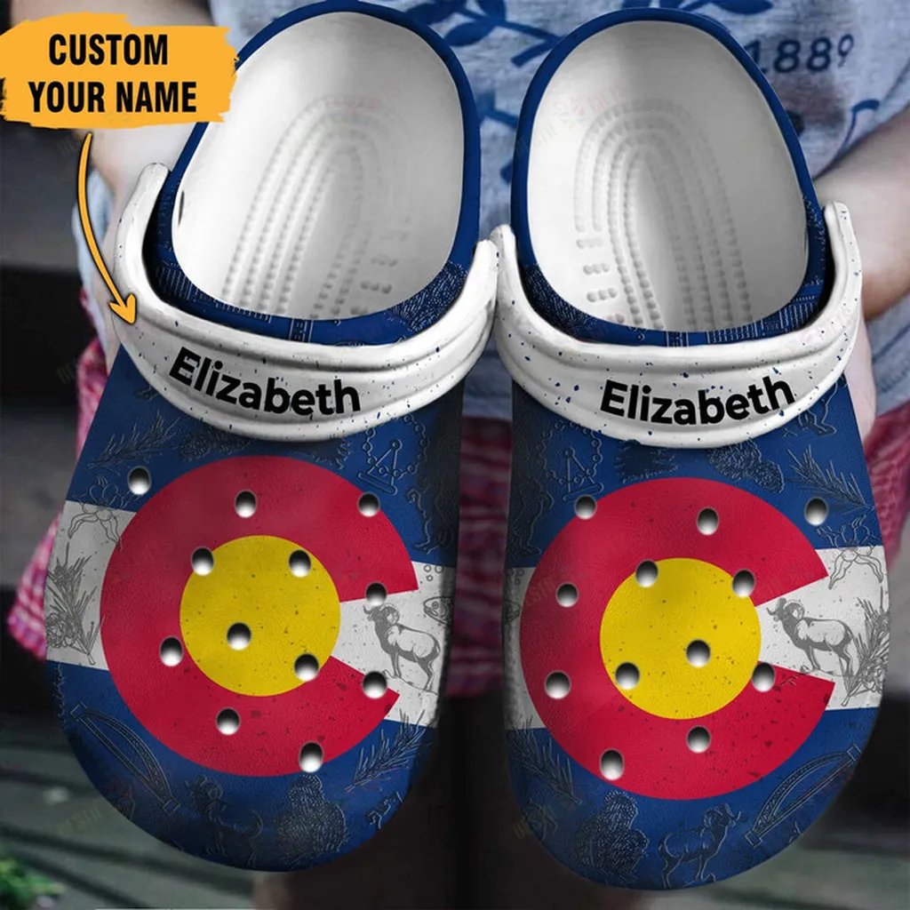 Personalized Colorado Flag Crocs Classic Clogs - Viper Prints